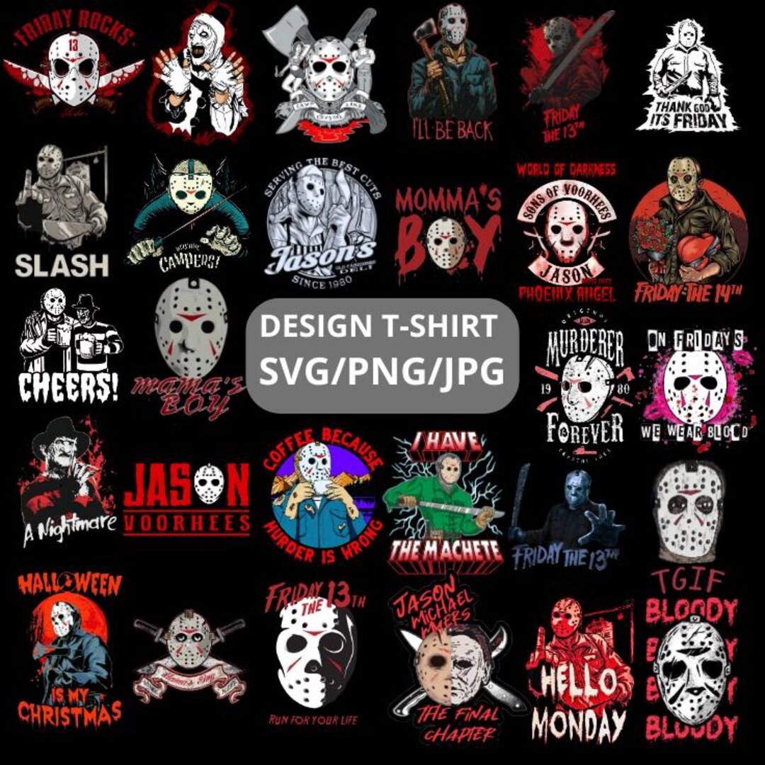 Jason | Horror Halloween T Shirt Design | Slasher Movie SVG PNG Jpg ...