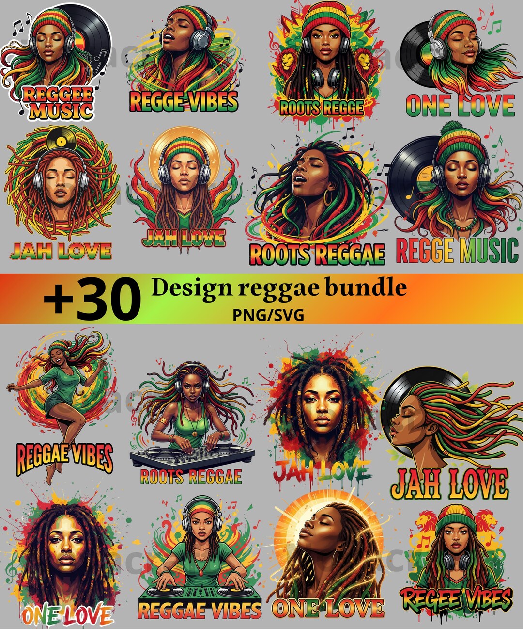 30+ Reggae Legend Inspired Designs | Vintage Rasta Sublimation Bundle ...