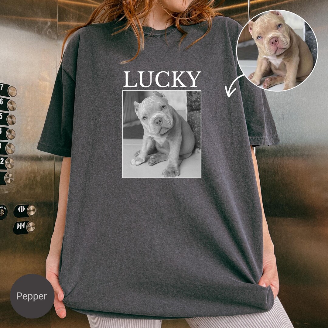 Custom Dog Shirt With Name Personalized Pet Portrait Tee Retro 90s ...