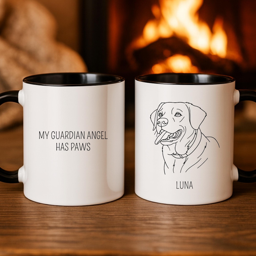 Personalized Pet Memorial Mug My Guardian Angel Has Paws Custom Dog ...