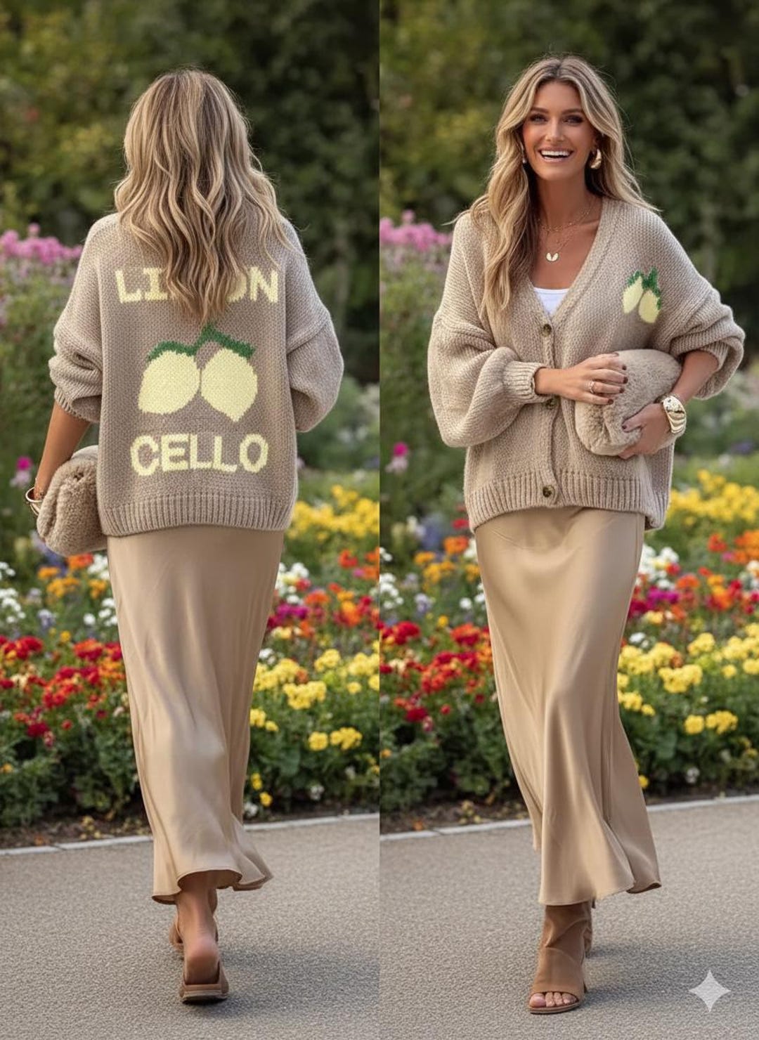 Limoncello Lemon Knit Cardigan, Chunky Lantern Sleeve Sweater - Etsy
