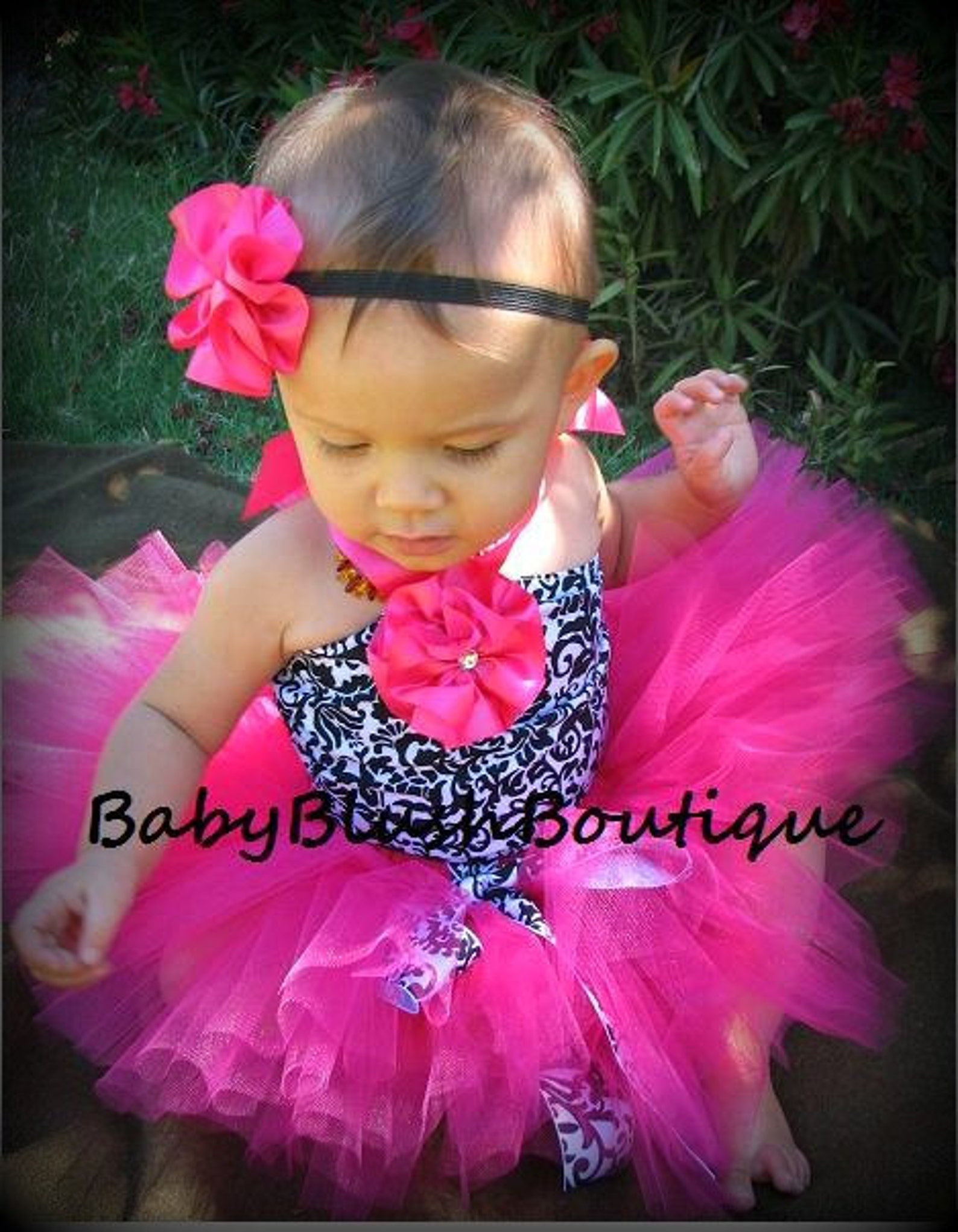 Tutu Black & White Damask Tutu Baby Toddler Outfit Costume Set 3 Pc ...