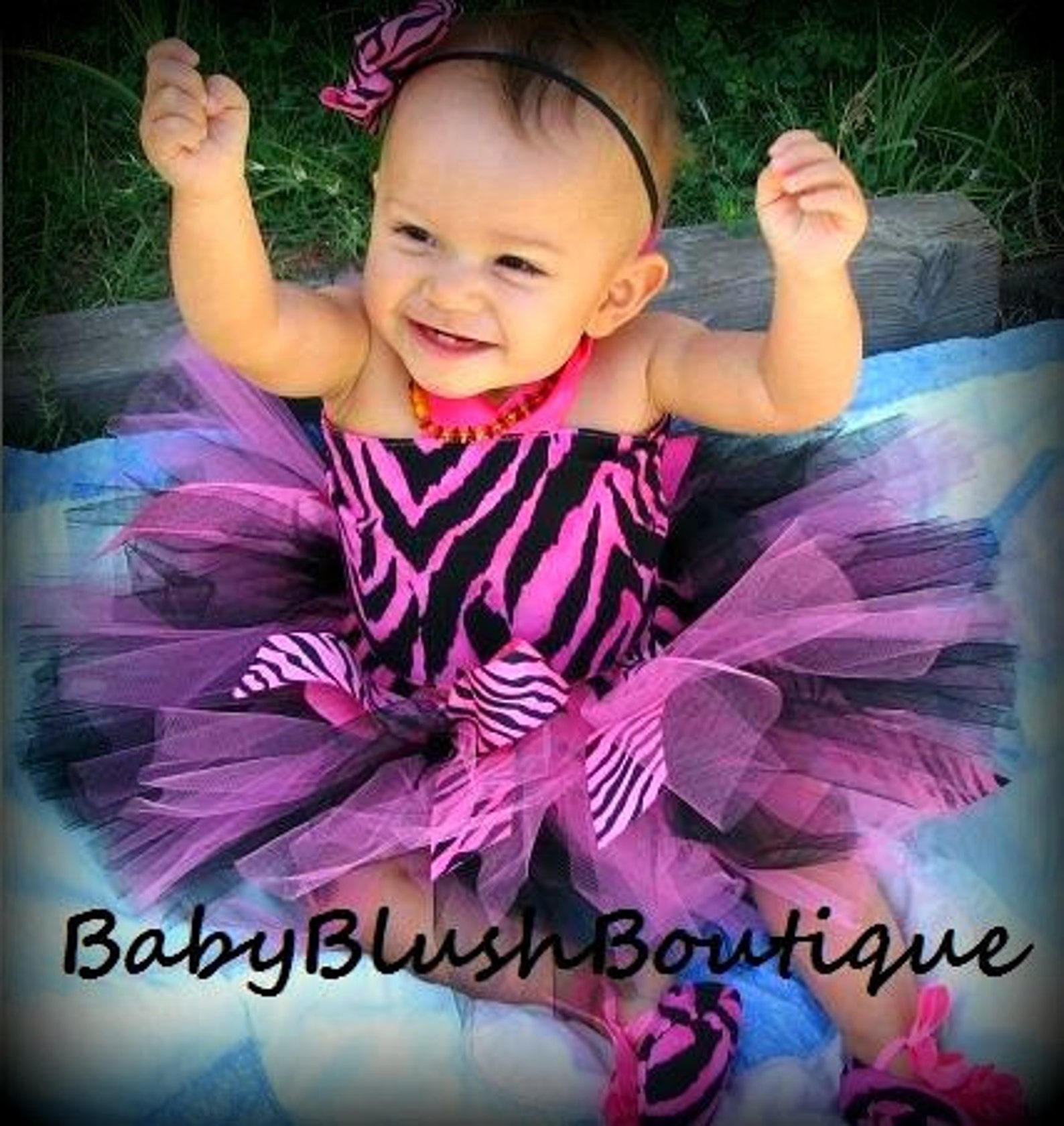 Tutu Hot Pink & Black Zebra Tutu Baby Toddler Outfit Costume Set 3 Pc ...
