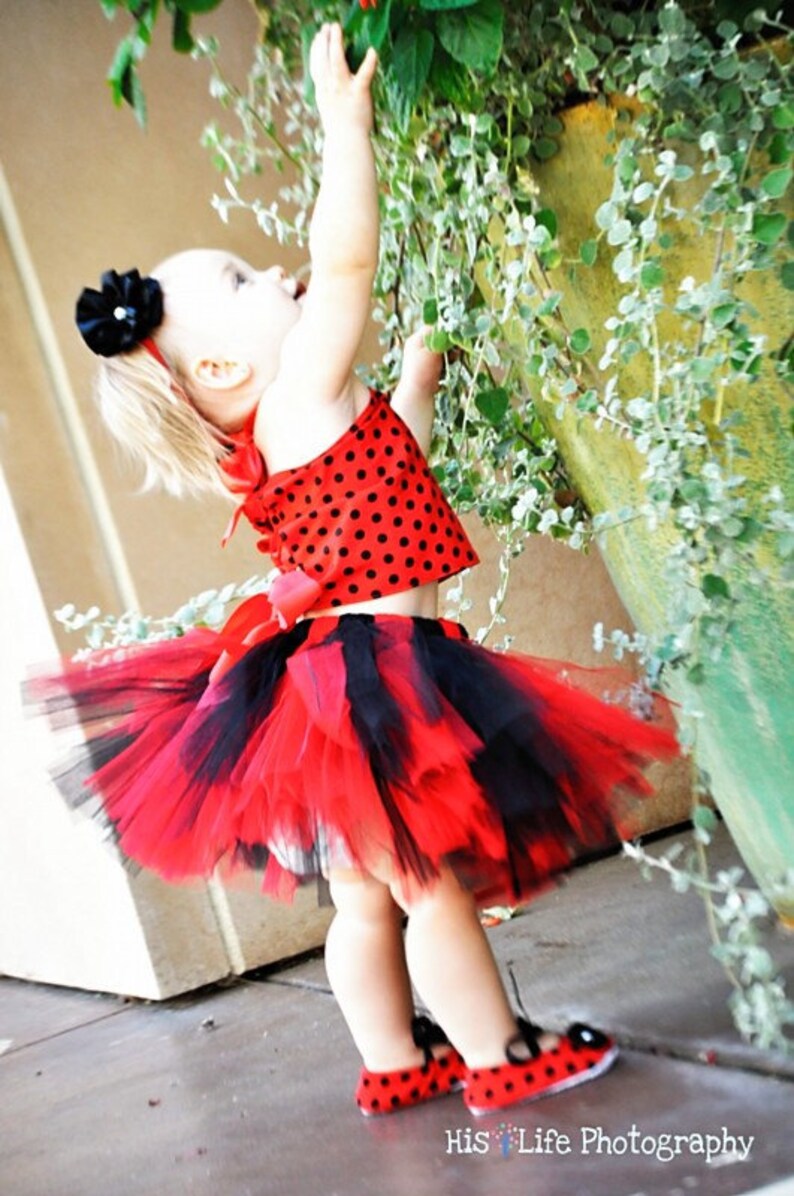Tutu Baby Toddler Red & Black Polka Dot Tutu Outfit Costume - Etsy