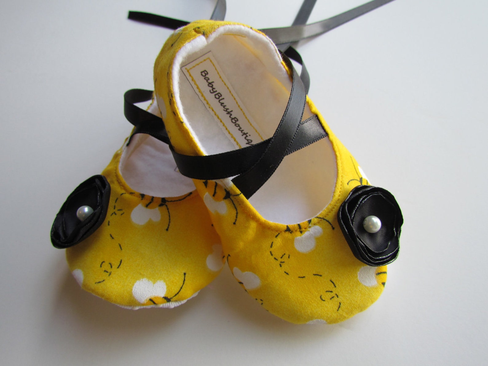 Bumble Bee Baby Shoes Soft Ballerina Slippers Baby Booties - Etsy