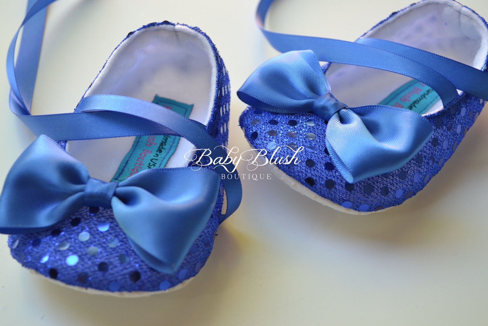 Royal Blue Sequin Baby Shoes Infant Ballerina Slippers Sparkle Baby Boy ...