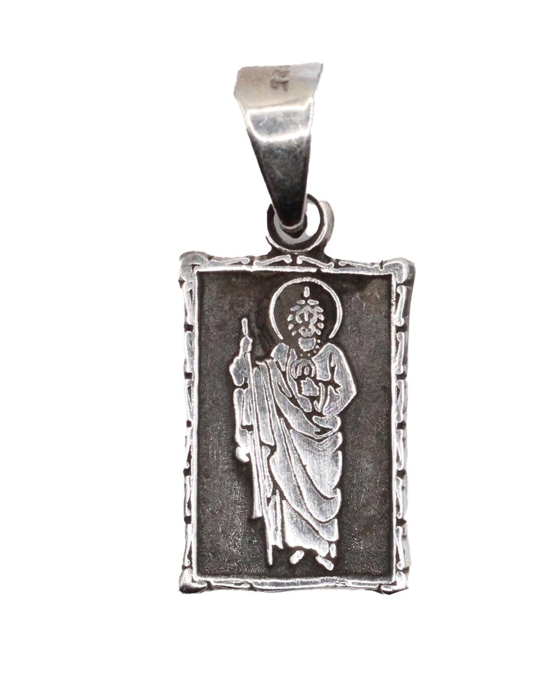 San Judas Tadeo .925 Sterling Silver Pendant - St. Jude Thaddeus .925 ...