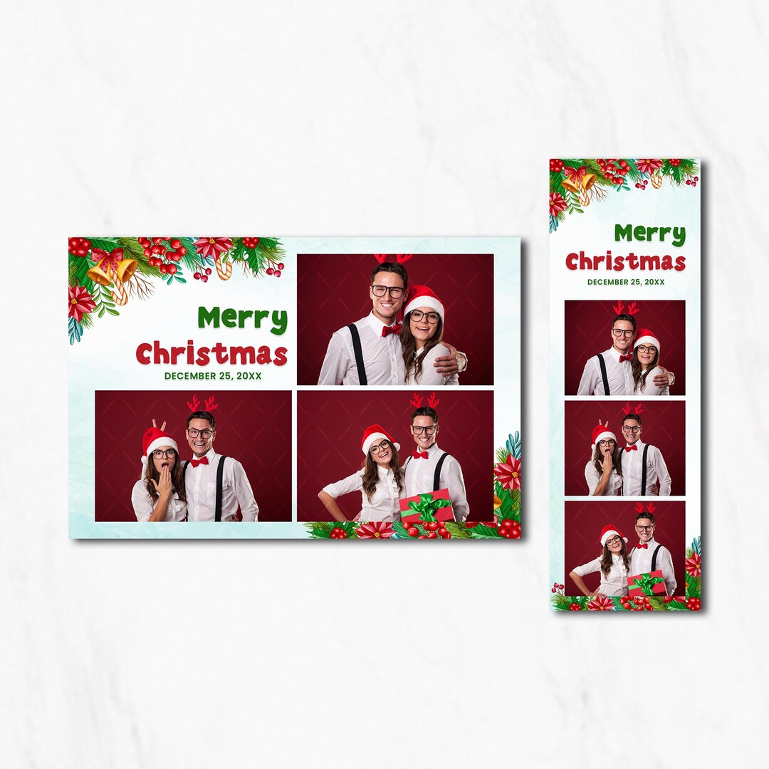Christmas Holiday Photobooth Template Winter Wonderland Xmas Photo ...
