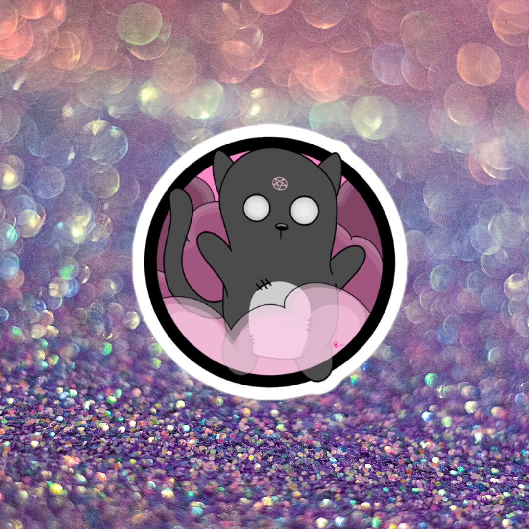 Demon Possessed Kitty Cat Cute Goth Vinyl Sticker - Etsy