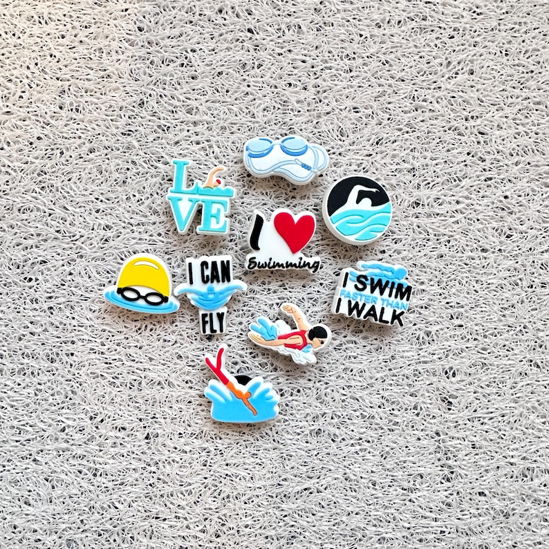Swimming Croc Charms Sports Shoe Charms for Crocs Gift for Swim Lovers ...