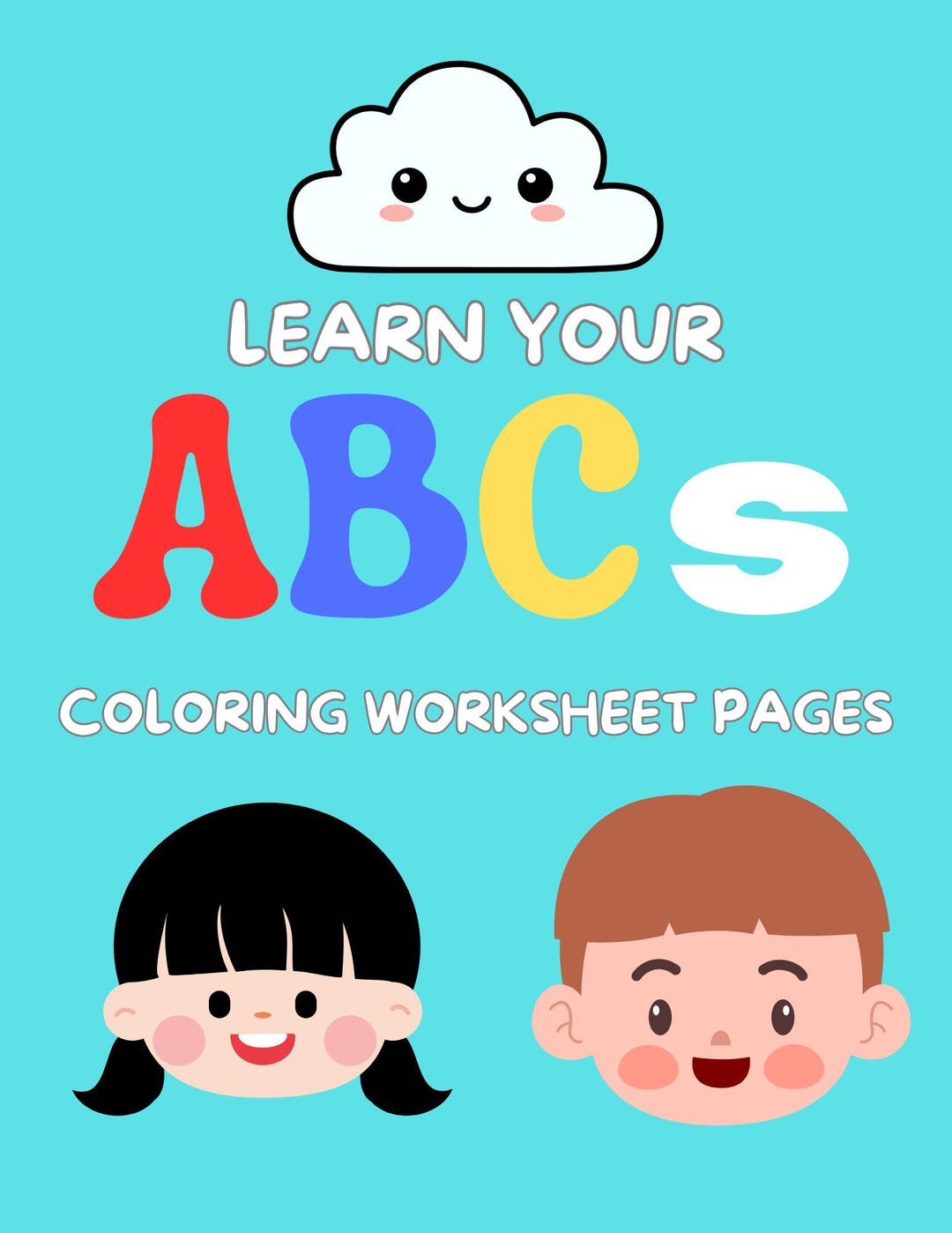 Learn Your Abcs Coloring Worksheets A-Z Coloring Pages Activity Book ...