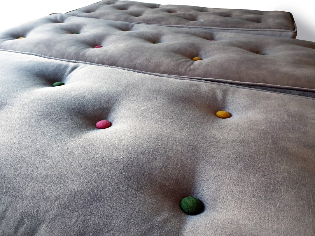 Bench Cushions With Contrast Buttons and Piping - Hardwearing and Long ...