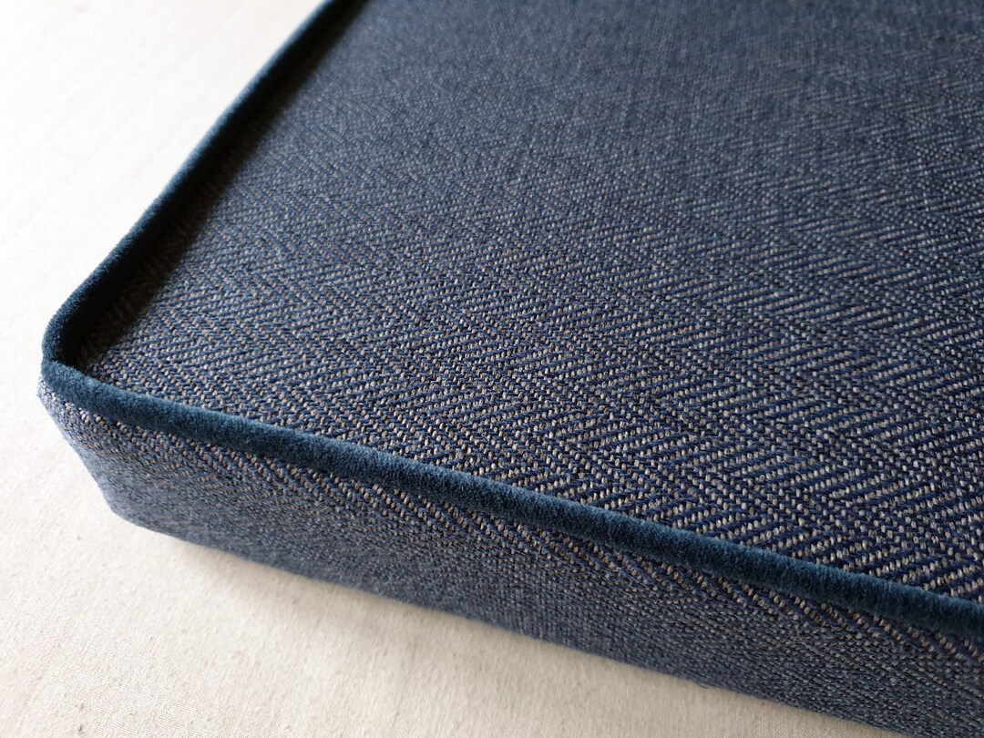 Bench Cushions in Wool Look Herringbone Fabric - Machine Washable ...