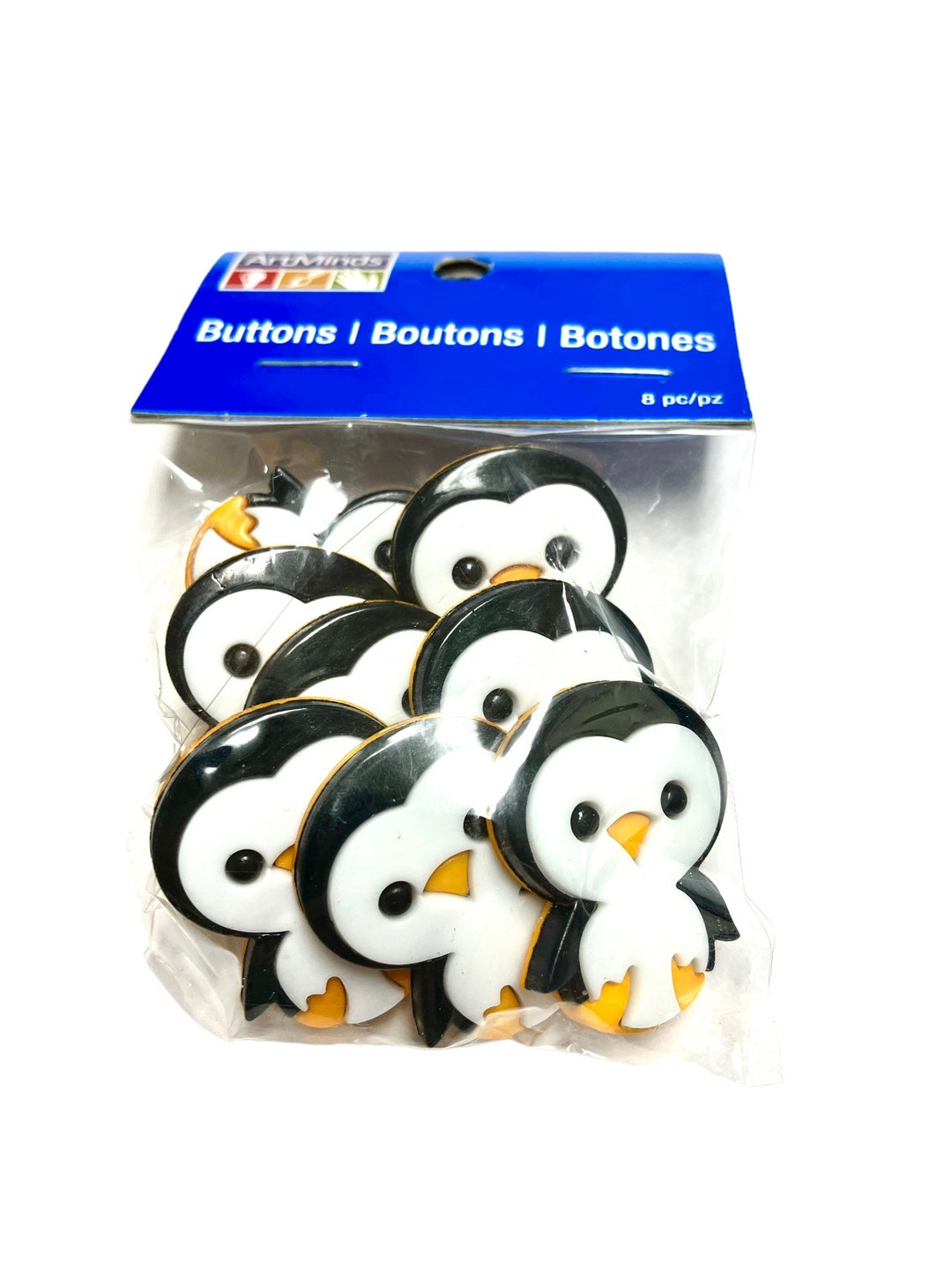8 Baby Penguin Buttons Shank Embellishment for Sewing Novelty - Etsy