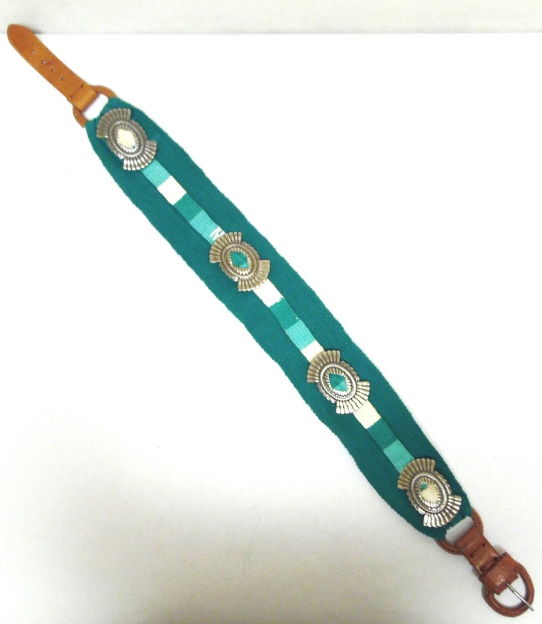Boho Western Belt Concho Green With Leather Waist B6 - Etsy