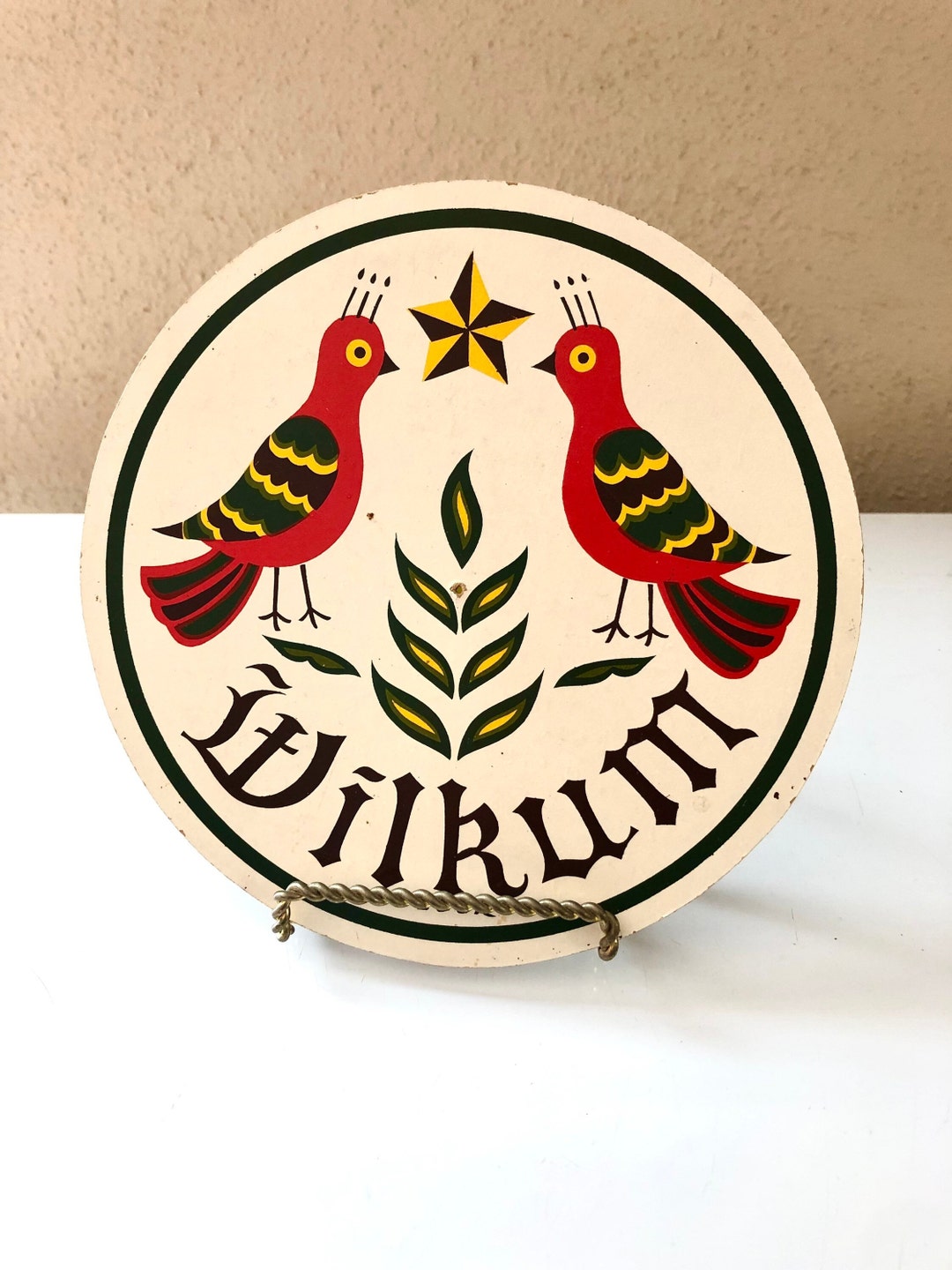 Hex Sign Pennsylvania Dutch Double Distlefink Wilkum Welcome Jacob Zook ...