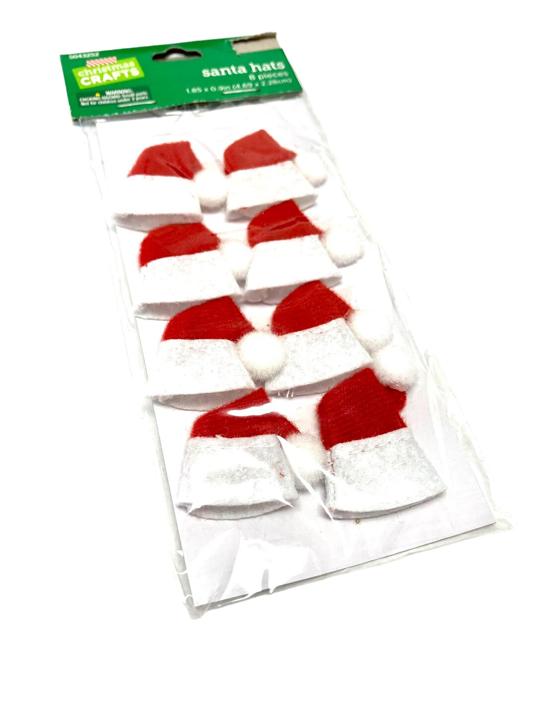 Lot of 8 Miniature Santa Hat Set of Eight Craft Supplies Doll House Hat ...