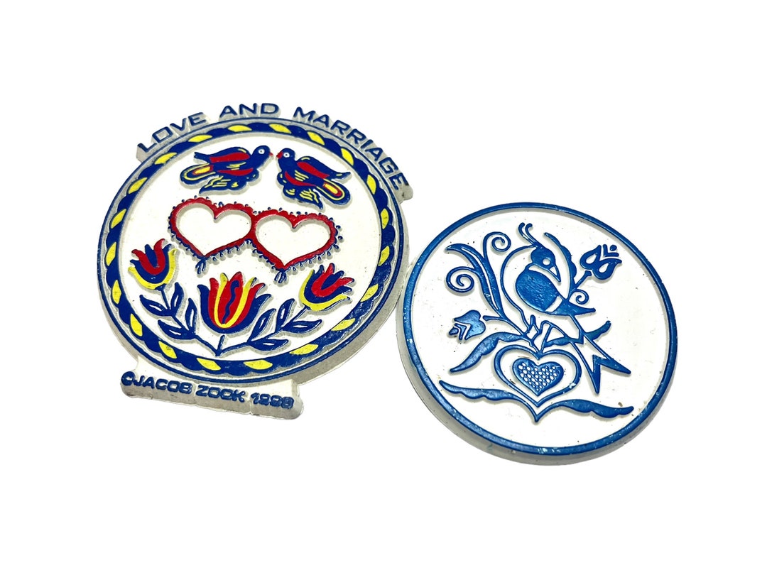 Hex Sign Refrigerator Magnet Set of Two Distelfink Good Luck Love ...