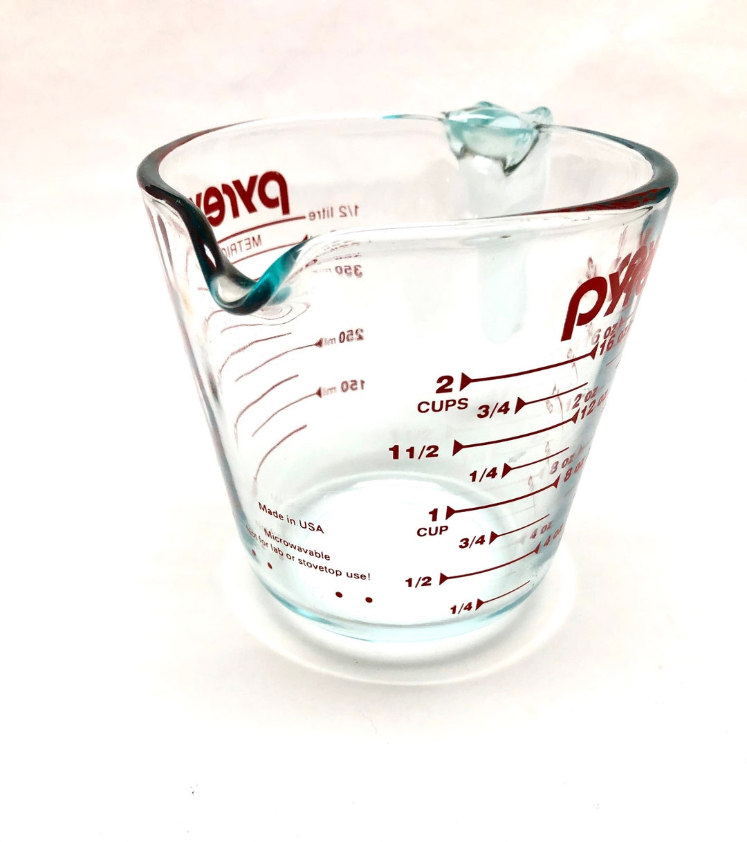 Vintage Pyrex Glass Measuring Cup 213 Aqua Blue Tint Glass 2 - Etsy