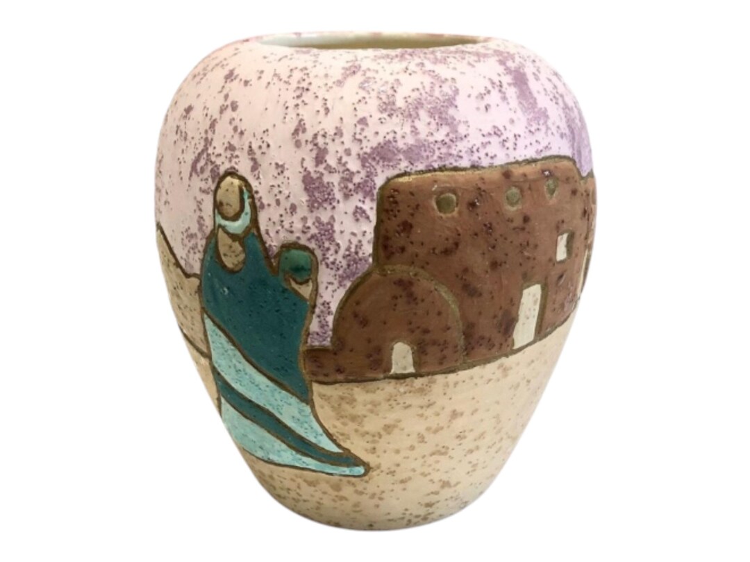 Southwest Vase Studio Pottery Hand Painted Native American Style Decor ...