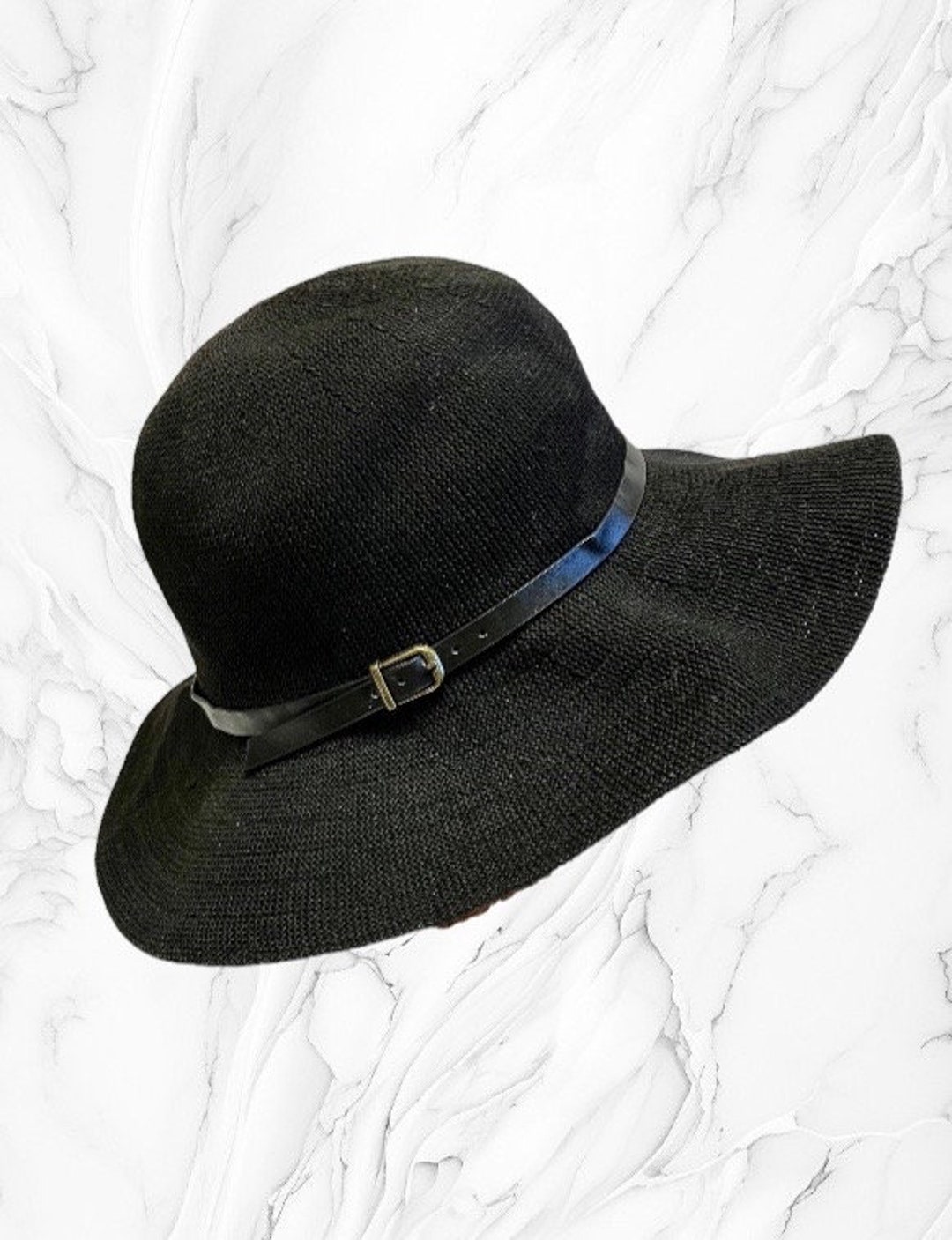 Black Wide Brimmed Hat Black Floppy Brimmed Hat Black Hat - Etsy