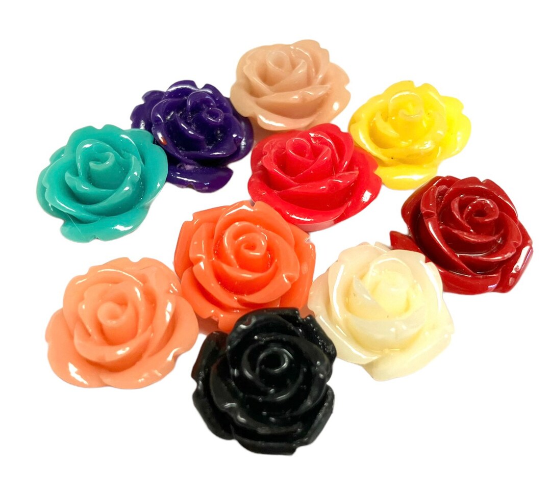 Acrylic Flower Beads Rose Beads Choose Your Color 14 Mm AF3 - Etsy