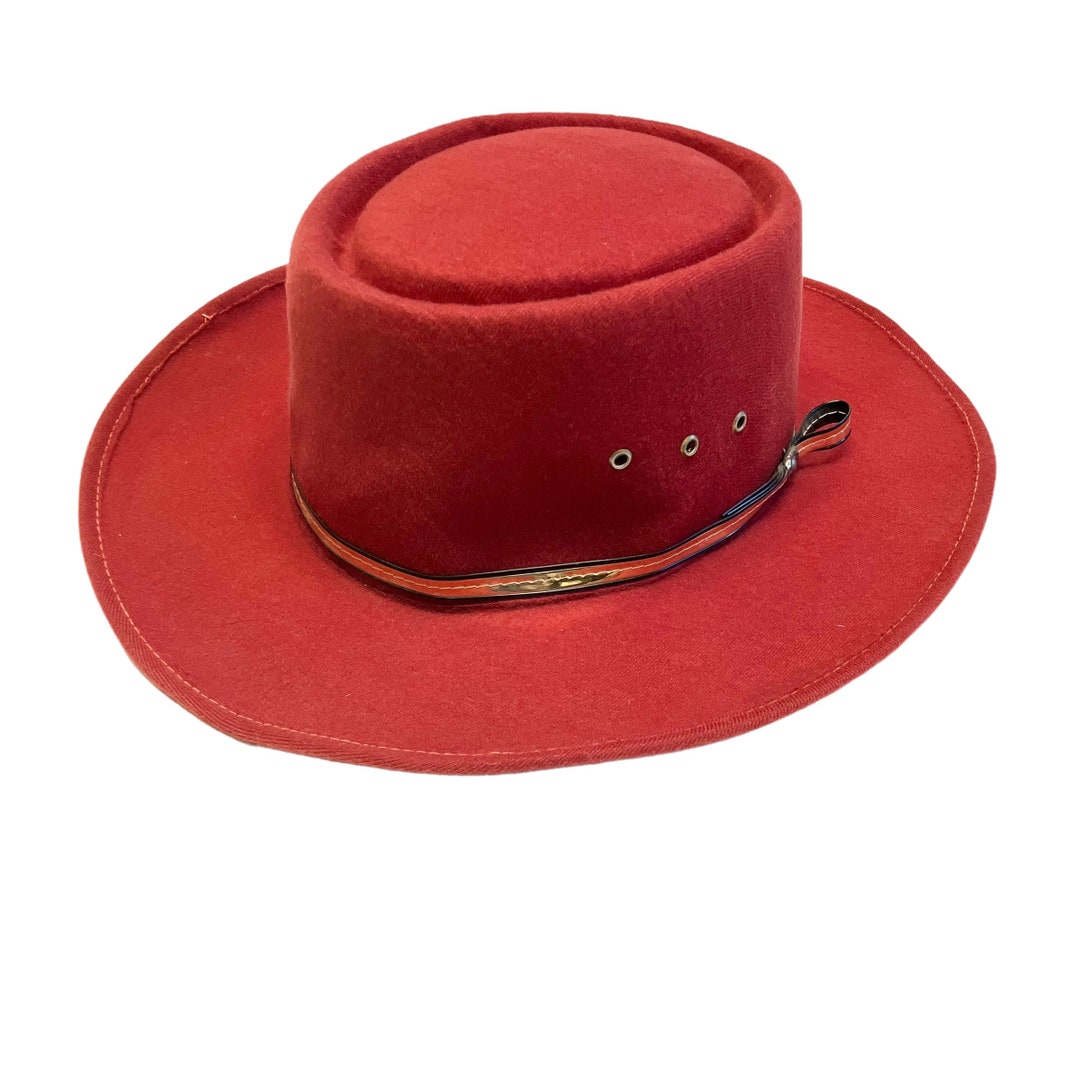 Red Flat Top Bolero Style 5X Cowboy Hat Pigalle - Etsy