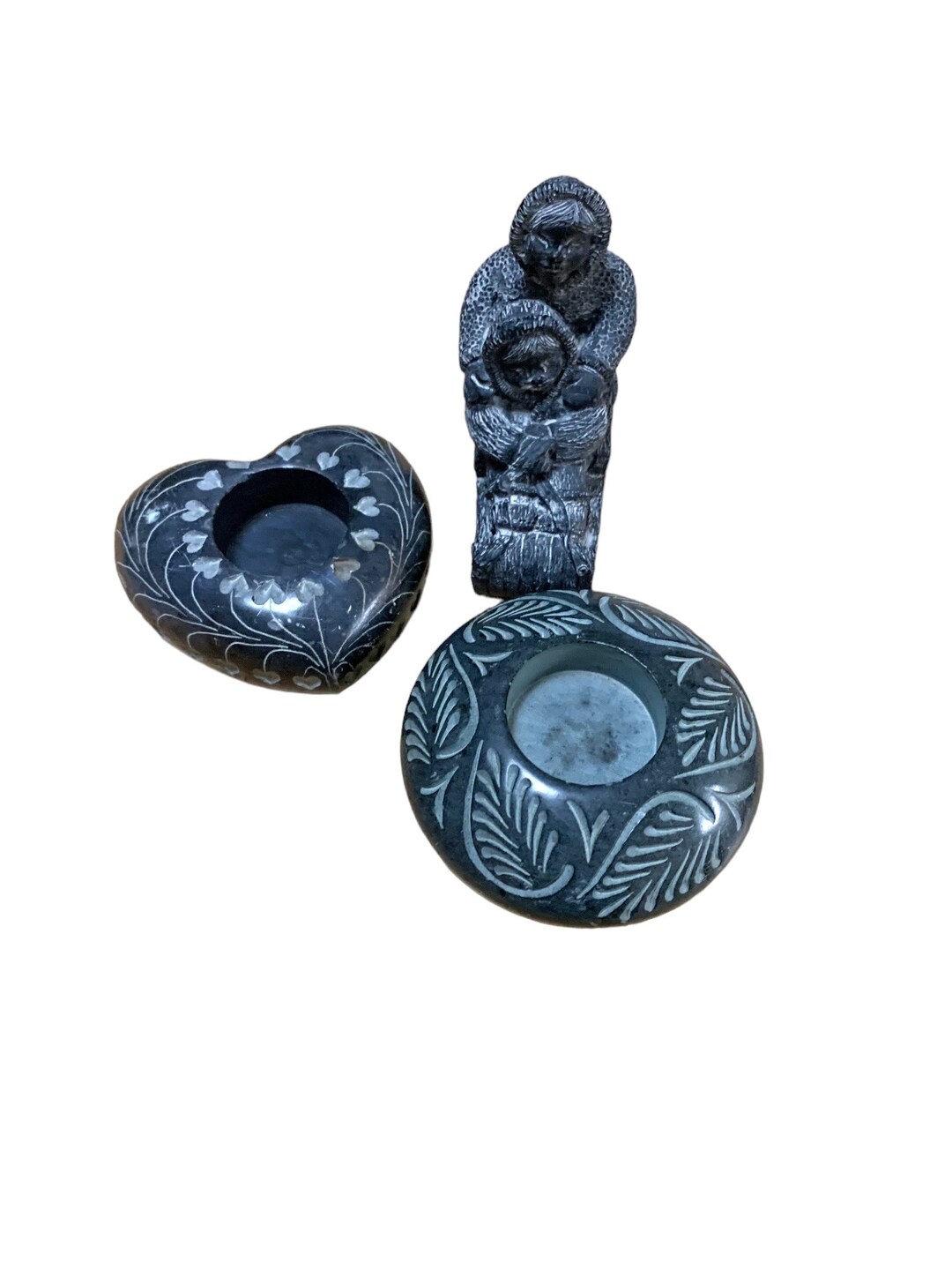 Arctic Inuit Soapstone Carving Candle Holders Dog Sled Figurine - Etsy