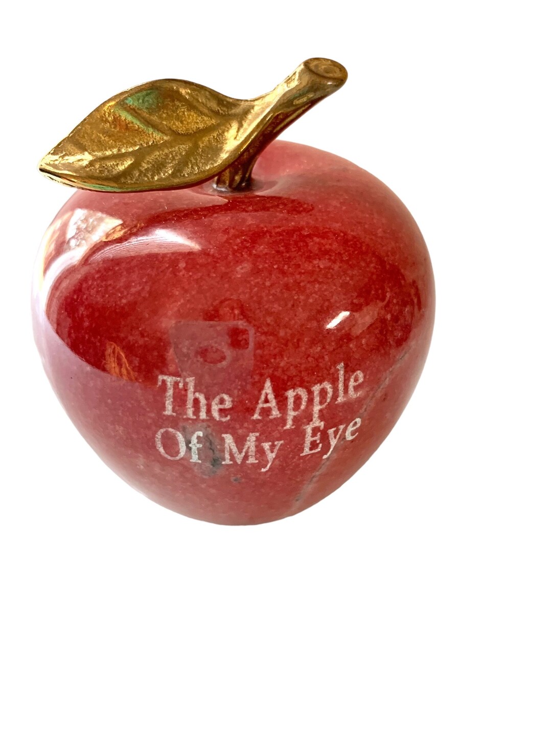Red Marble Stone Apple Paper Weight Paperweight Figurine the Apple of ...