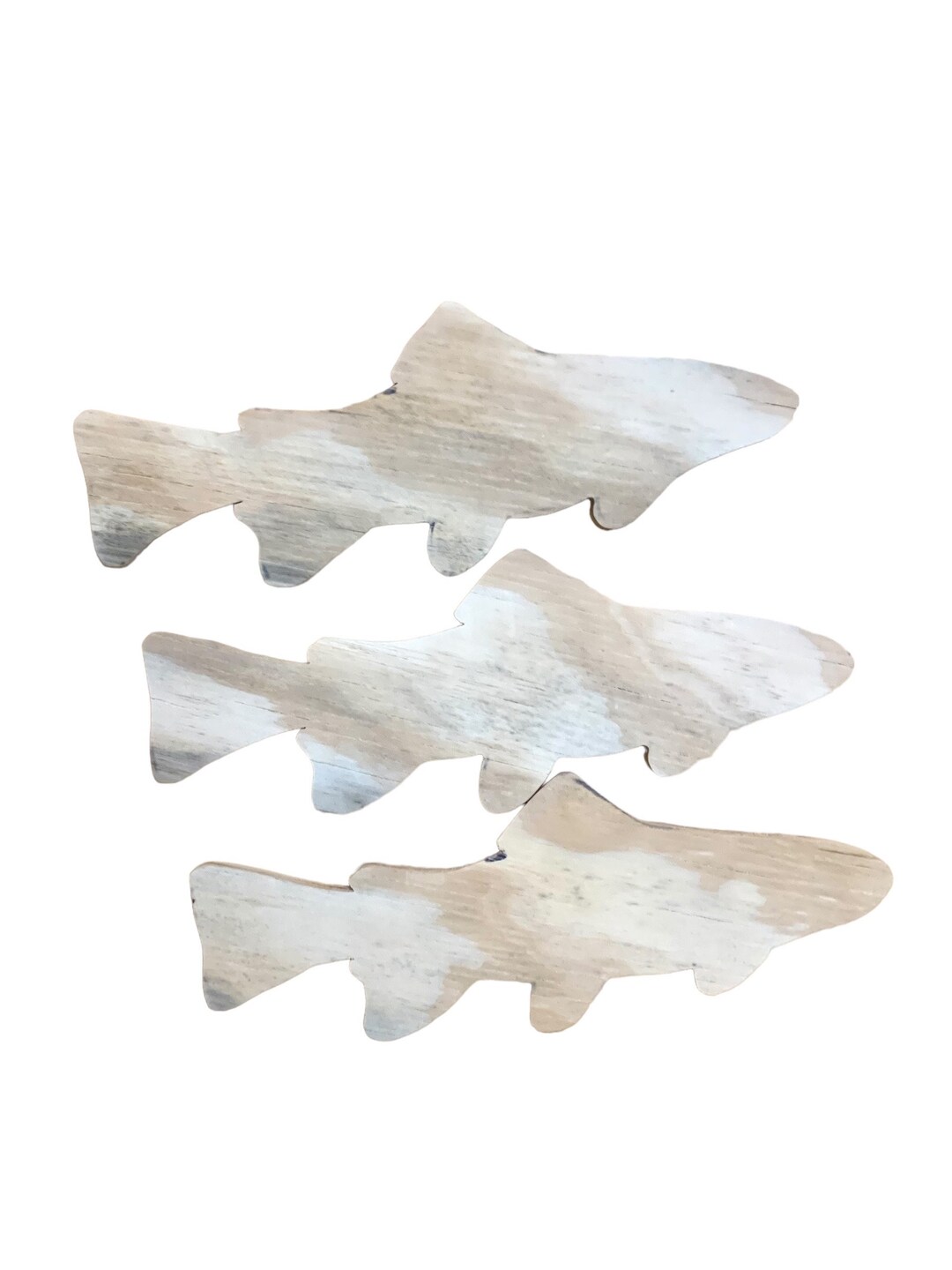 Set of 3 Large Fish Cutouts Wood Trout Blanks Painting Crafts 12" X 4.5 ...