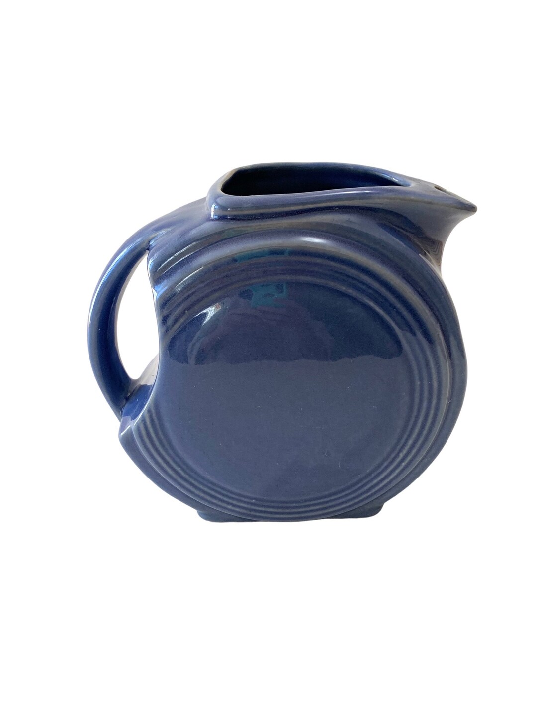 Vintage Blue Juice Pitcher Disc Art Deco Unmarked 64 Oz Water Jug - Etsy