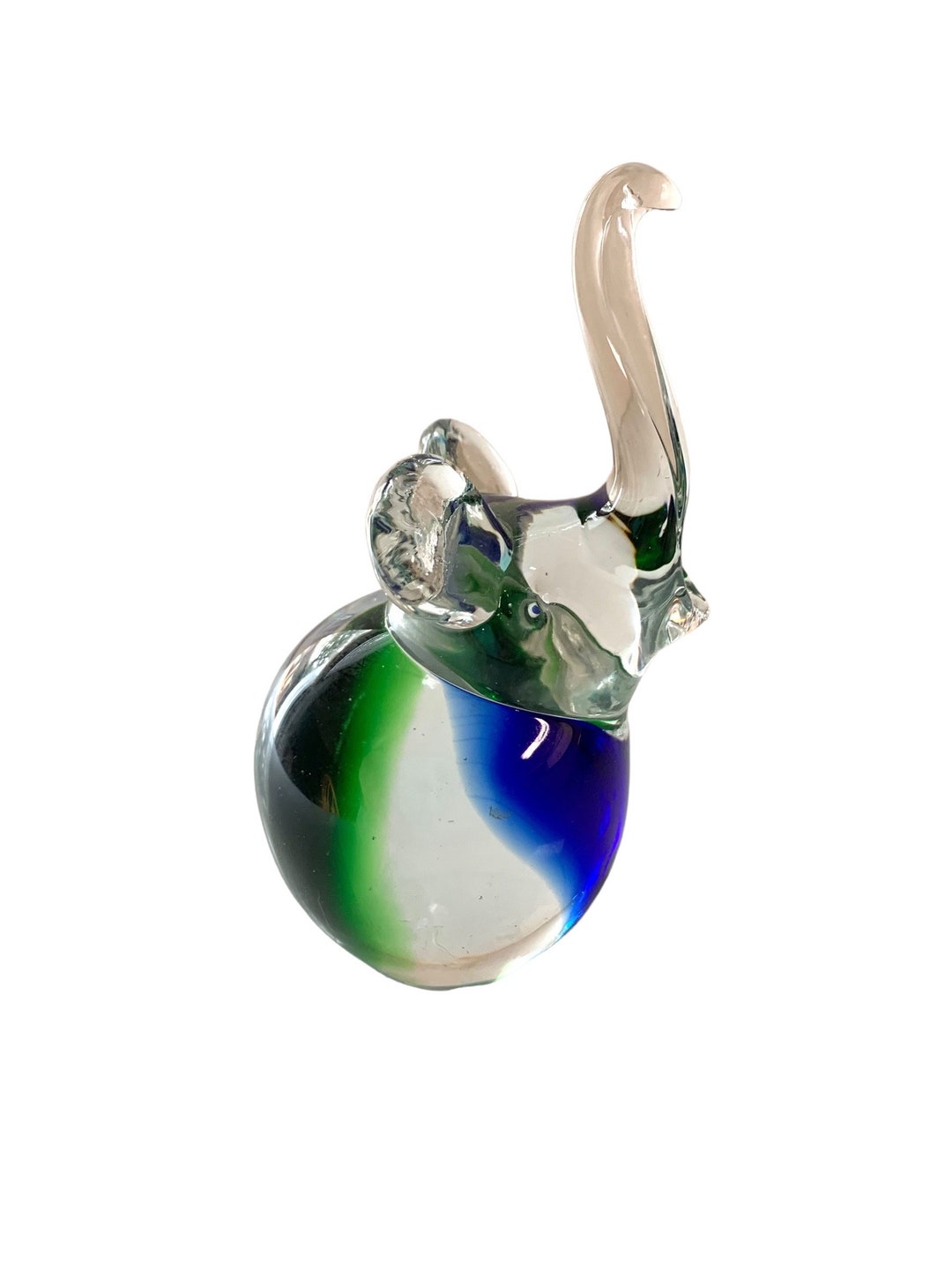 Art Glass Elephant Paperweight Figurine Vintage 4.5 X 3 - Etsy