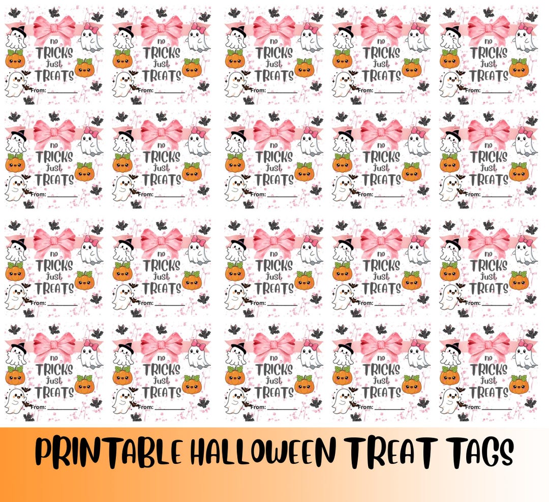 Halloween Tags Treat Bag | Printable Halloween Party Favor | Boo Basket ...