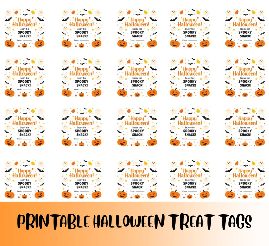 Printable Halloween Treat Tags: Spooky Snack Favors | Boo Basket Labels ...