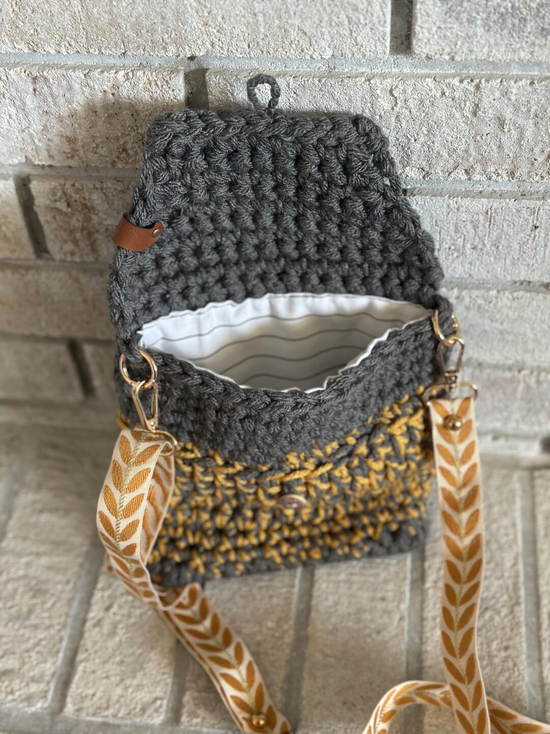 Charcoal Mustard Cross Body - Etsy