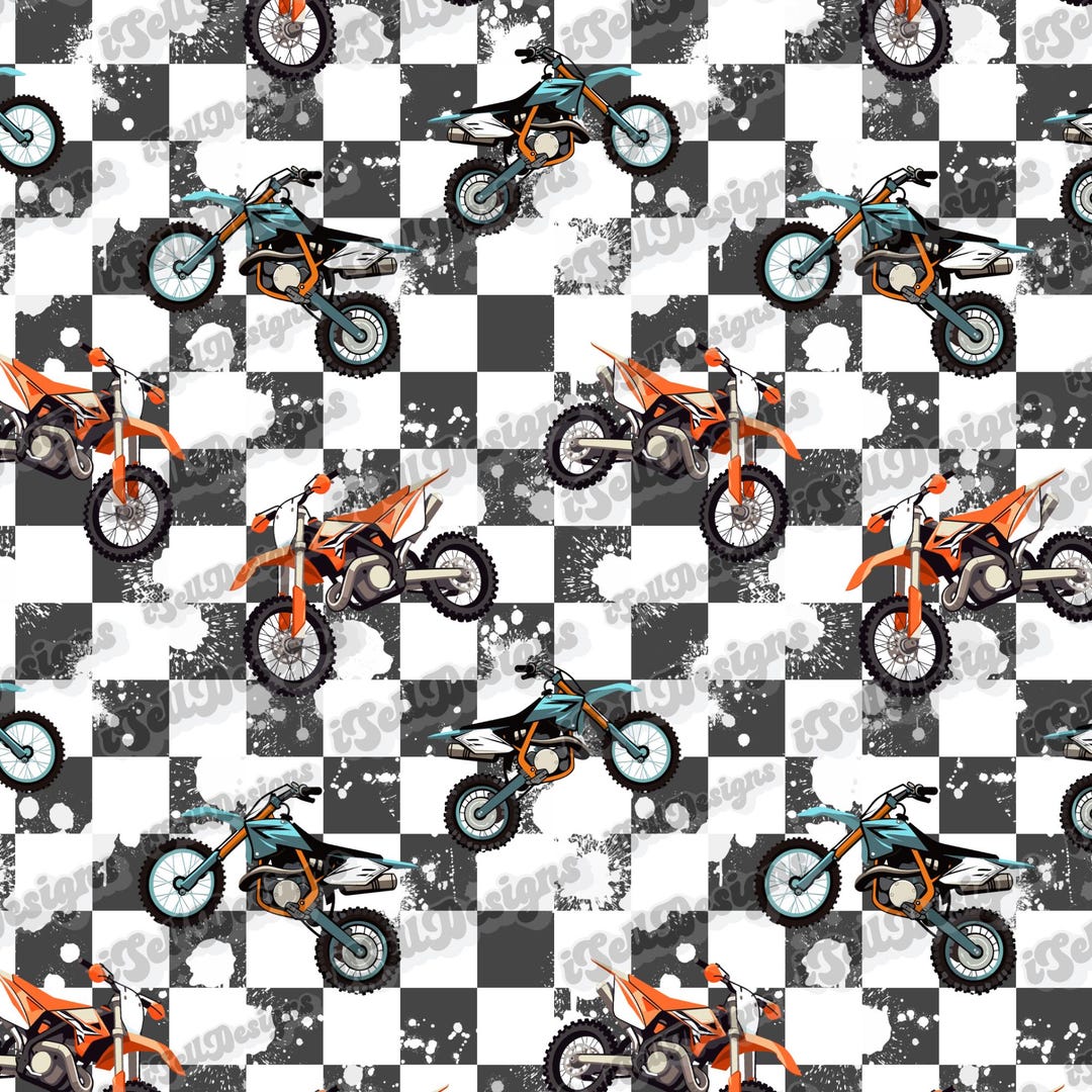 Motocross Seamless Pattern, Motocross Design, Custom Seamless Pattern ...