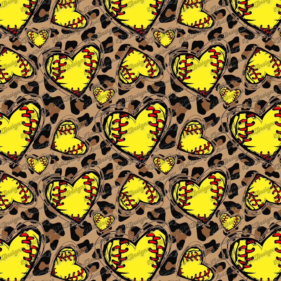 Softball Cheetah Leopard Seamless Pattern (digital Download) - Etsy