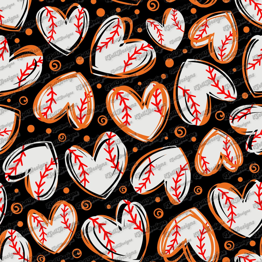 Sketchy Baseball Seamless Pattern, Baseball Design, Custom Seamless ...
