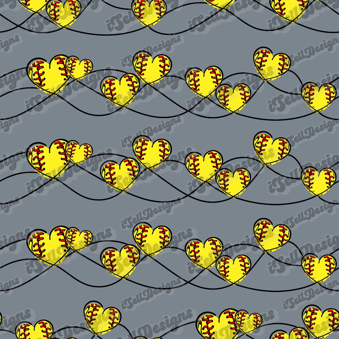 Softball Seamless Pattern, Softball Design, Custom Seamless Pattern ...