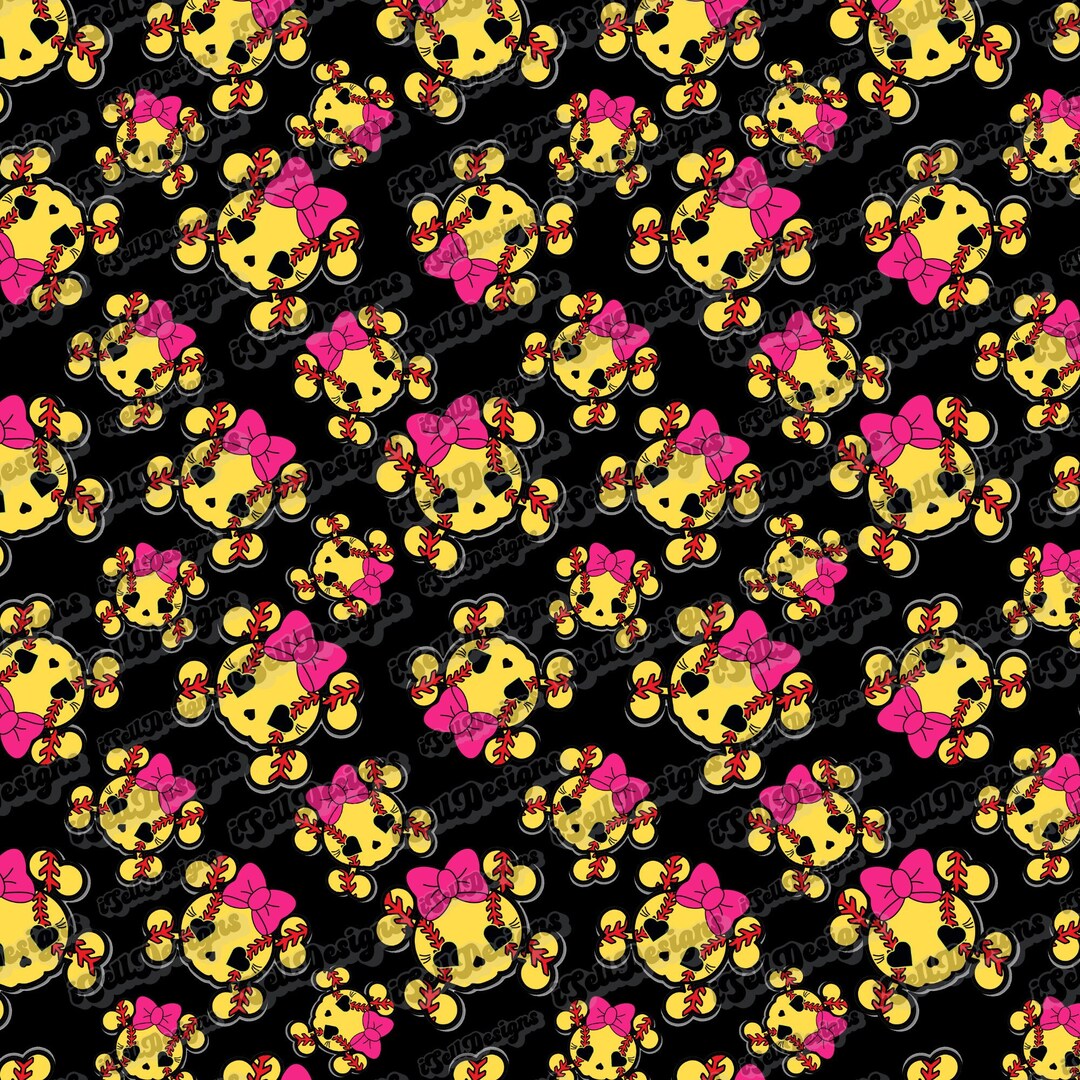 Softball Seamless Pattern, Softball Design, Custom Seamless Pattern ...