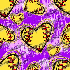 Seamless Softball Pattern Softball Design Custom Seamless - Etsy