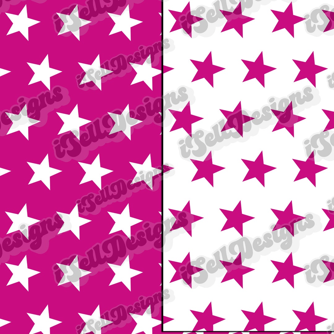 STARS Seamless Pattern, Pink Star Seamless Bundle, Custom Seamless ...