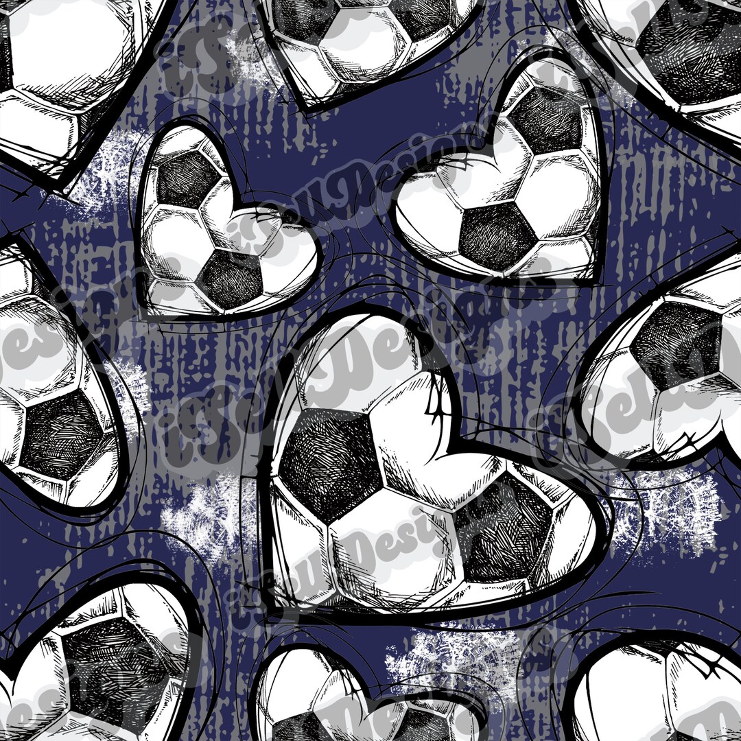 Seamless Soccer Pattern, Soccer Design, Custom Seamless Pattern, Soccer ...
