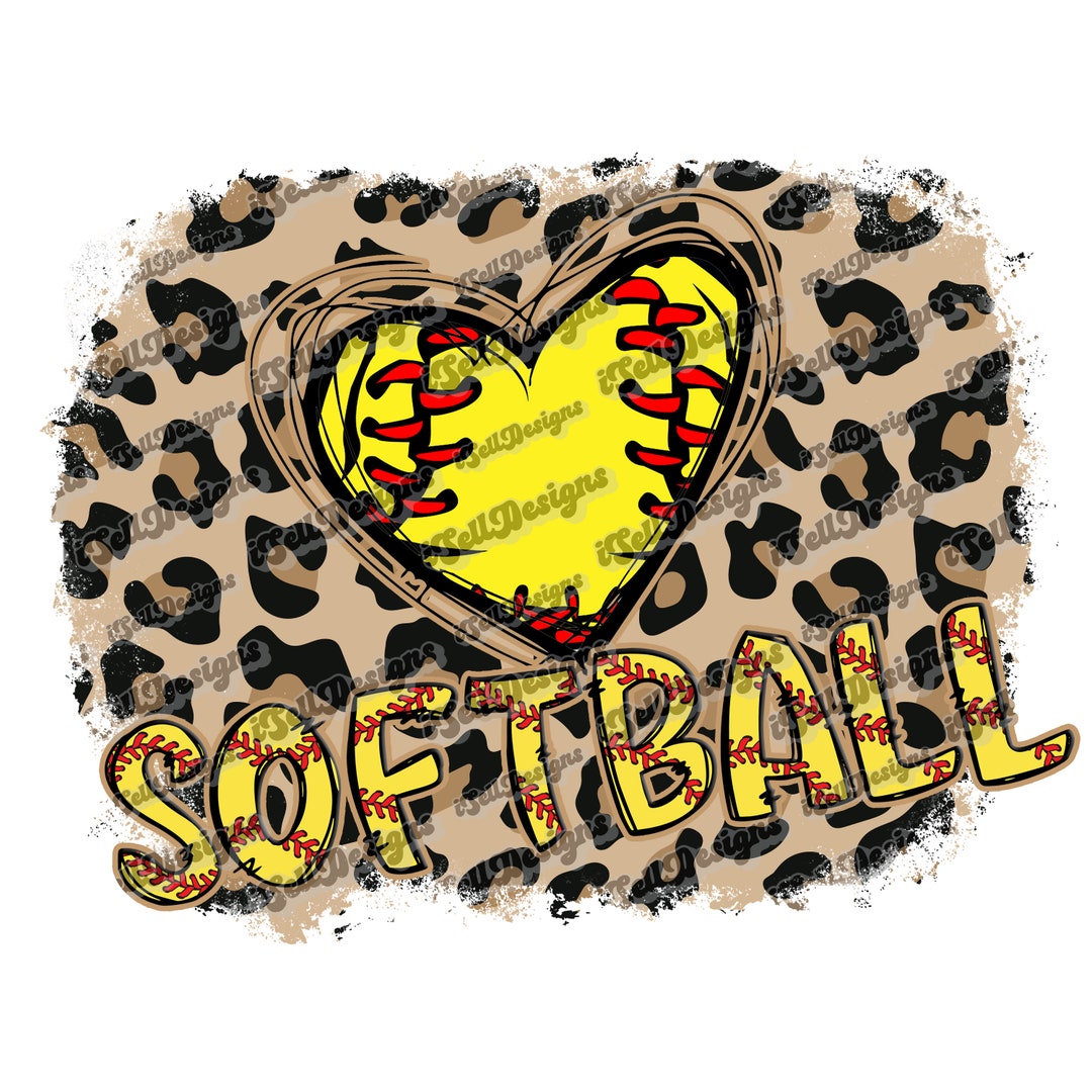 Leopard Softball PNG: Cheetah Heart Design (digital Download) - Etsy