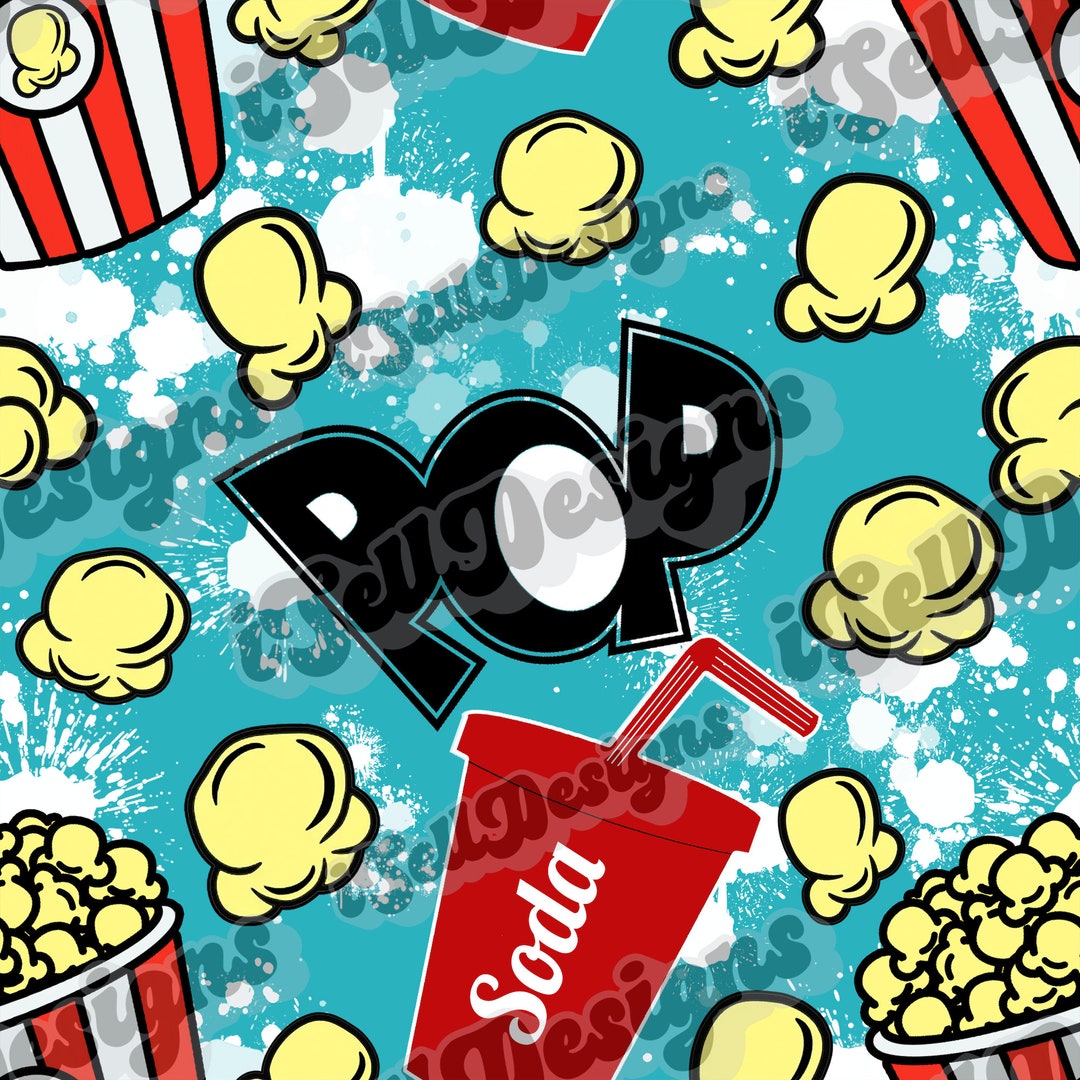Popcorn Seamless Pattern, Movies Seamless, Custom Seamless Pattern ...