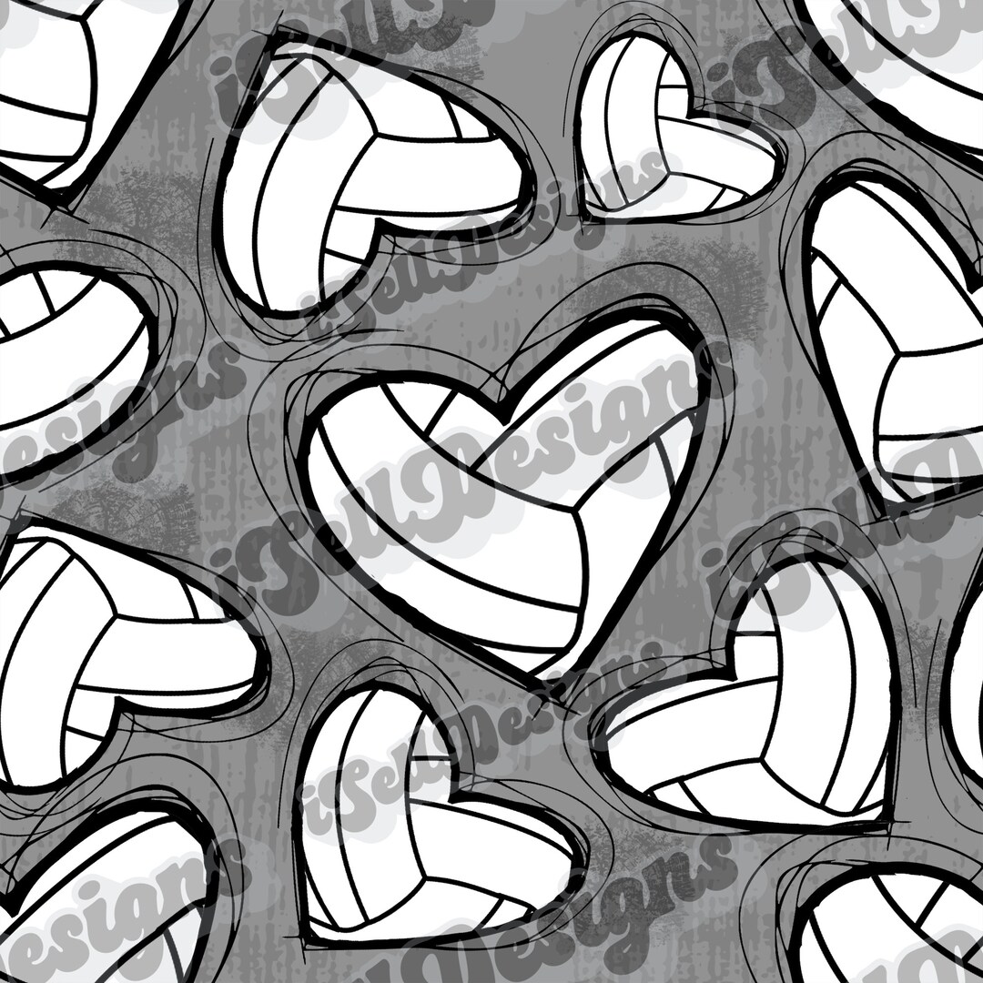 Seamless Pattern Volleyball, Volleyball Design, Custom Seamless Pattern ...