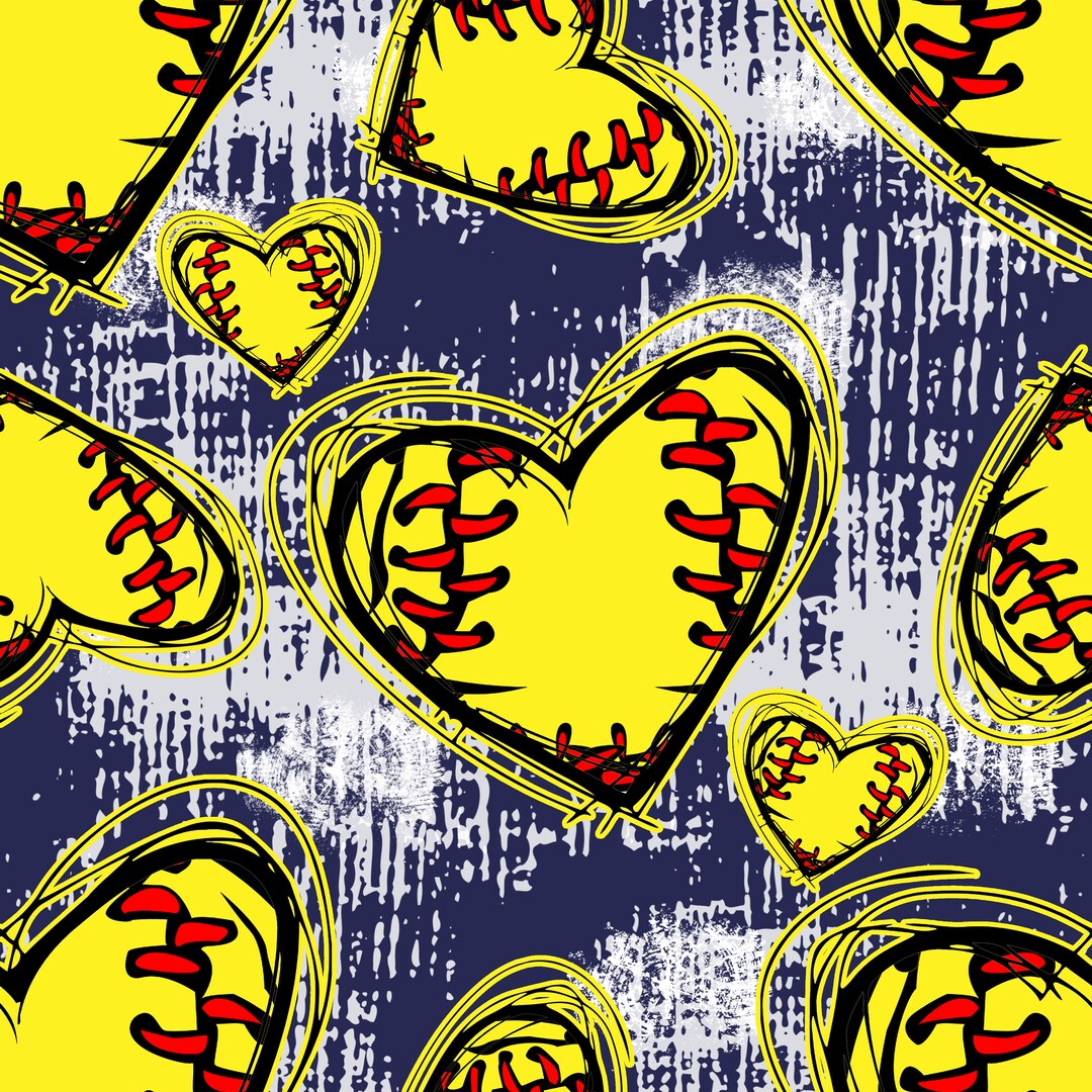 Softball Seamless Pattern, Softball Design, Custom Seamless Pattern ...
