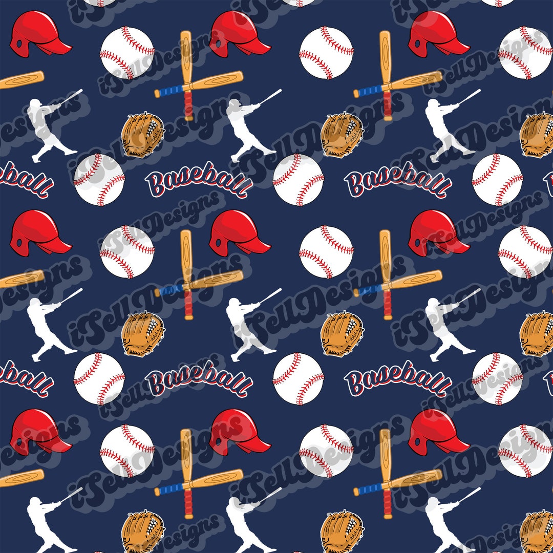 Baseball Seamless Pattern, Baseball Design, Custom Seamless Pattern ...
