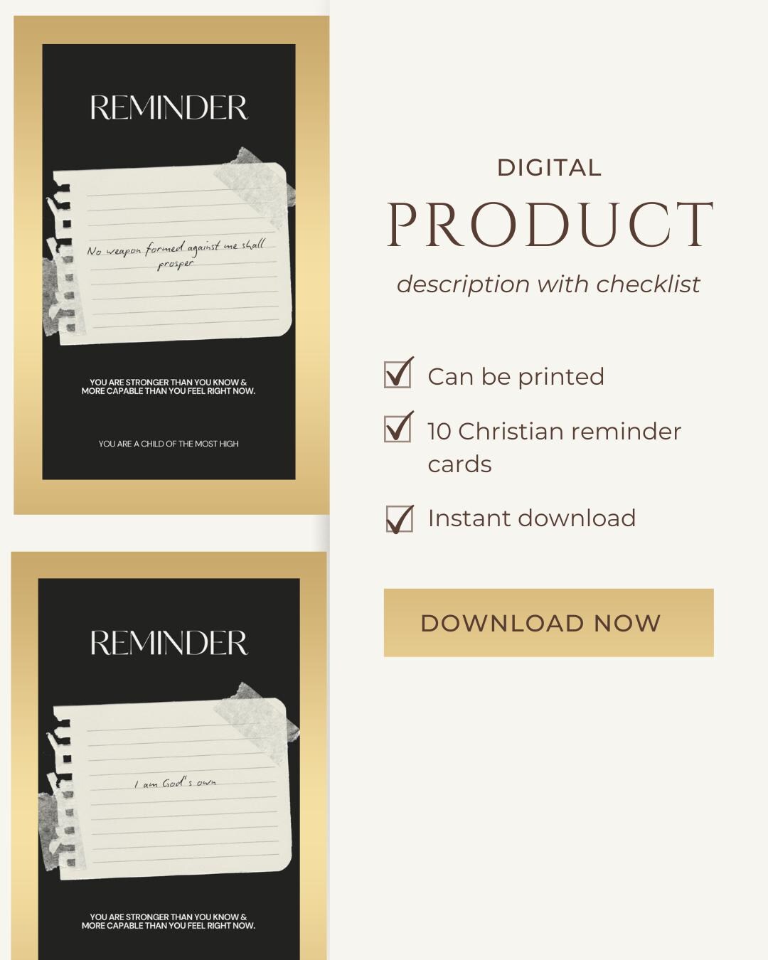 10 Digital Christian Reminder Cards - Etsy