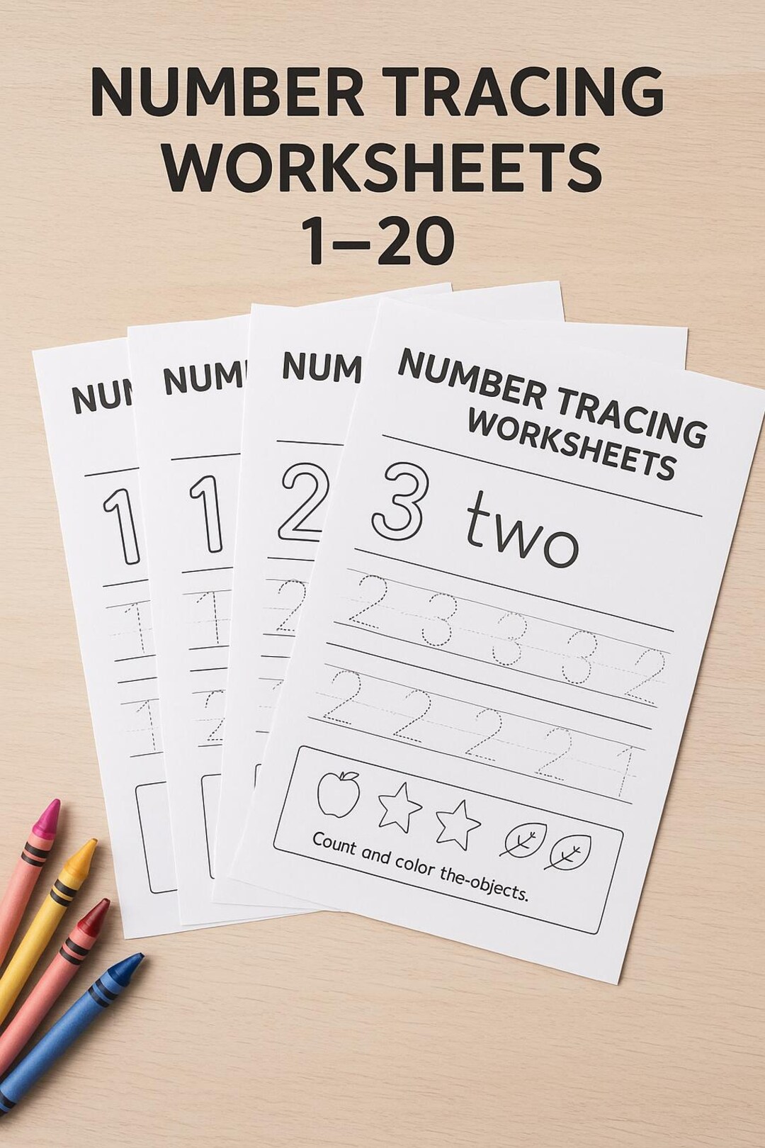 Number Tracing Worksheets 1–20 | Printable Preschool & Kindergarten ...